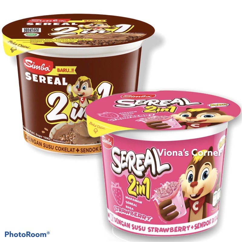 Jual SIMBA Sereal 2 in 1 cup 24 gr Coklat/Strawberry | Shopee Indonesia