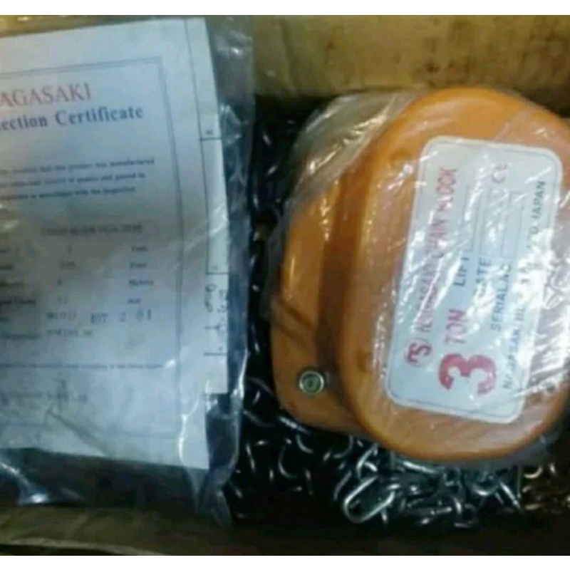 Jual chain block takel 3 ton10 meter nagasaki chain hoist cenblok ...