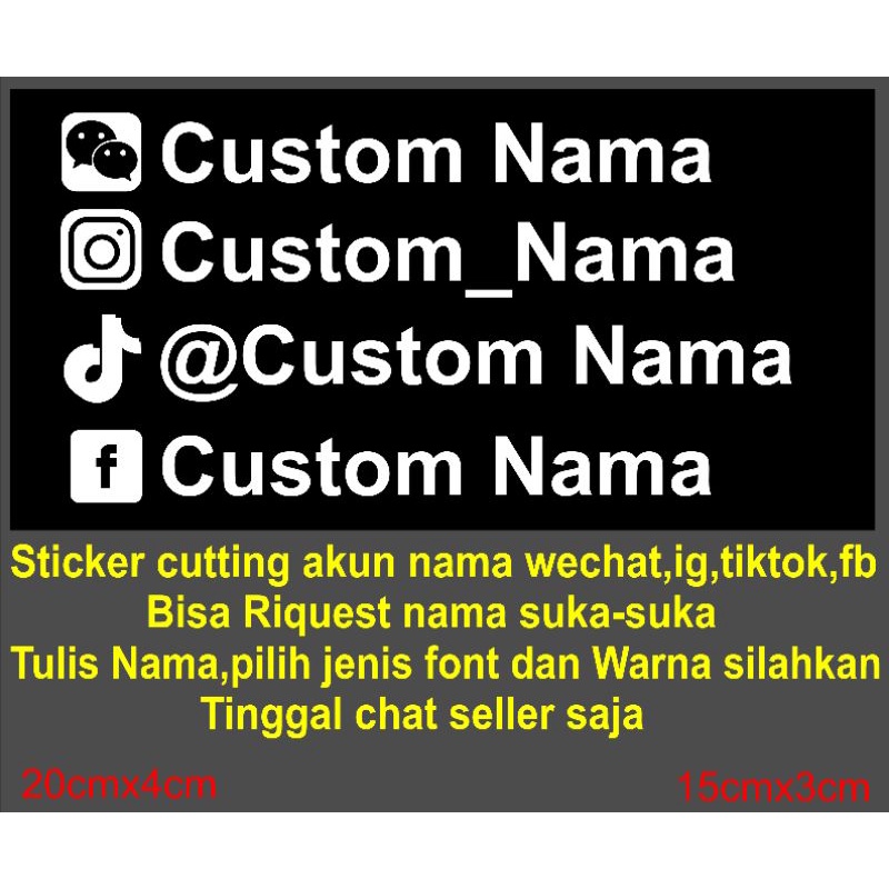 Jual stiker variasi custom nama | Shopee Indonesia
