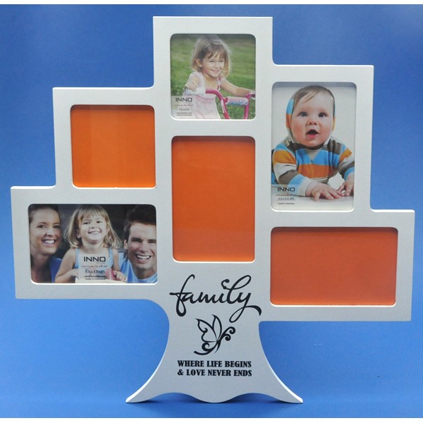 Jual Inno Foto 07781 Photo Frame Family Tree White w/ (2)4x4, (2)4x6 ...