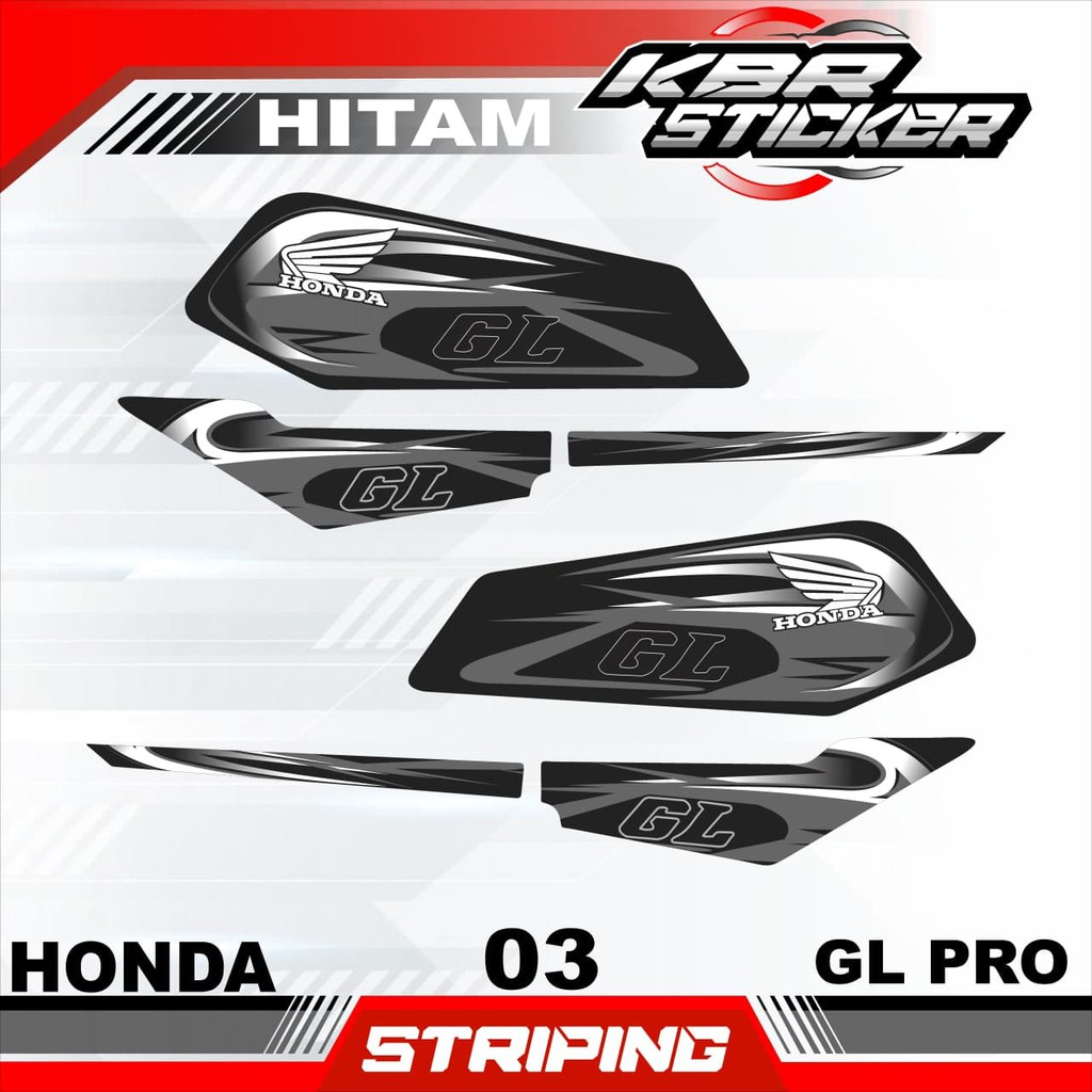 Jual gl pro (cod) stiker motor striping gl pro motor honda motor ...