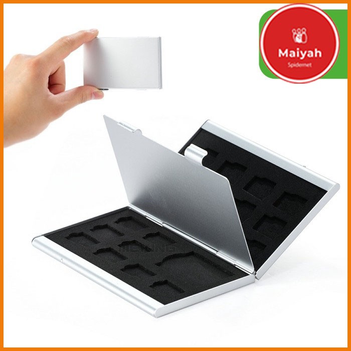 Jual Kotak Simpan Metal 18 in 1 Aluminum 16 Micro SD 2 SD Card Storage ...