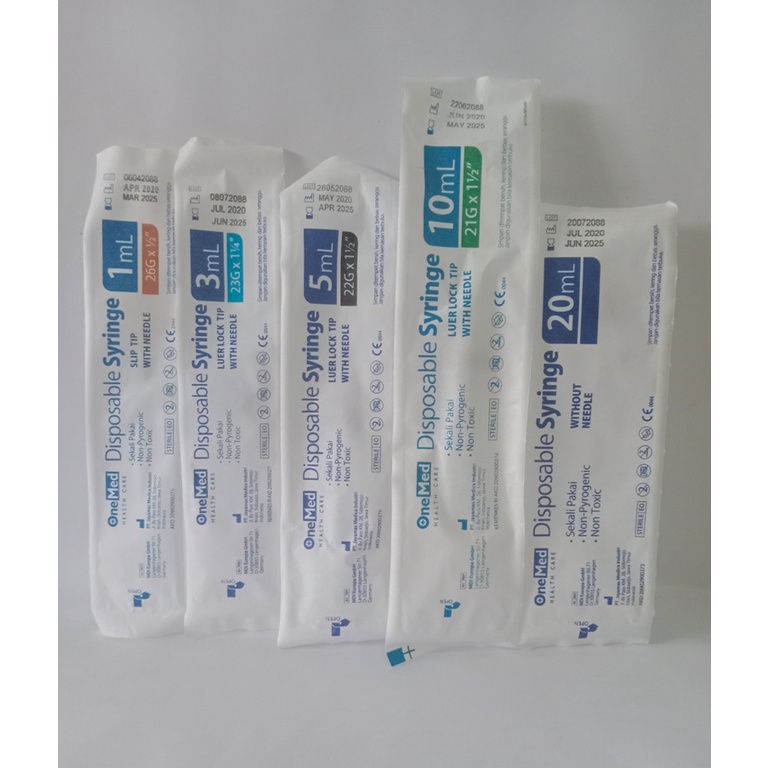 Jual Harga Ecer Spuit Disposable Syringe Onemed 1cc 3cc 5cc 10cc Dengan ...