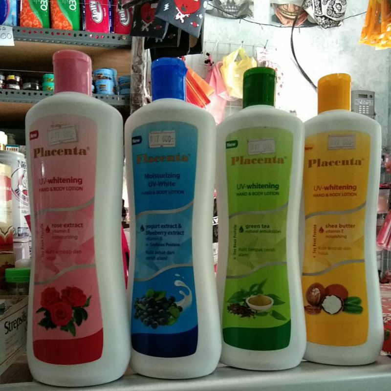 Jual PLACENTA HAND BODY LOTION UV WHITE 500ML | Shopee Indonesia
