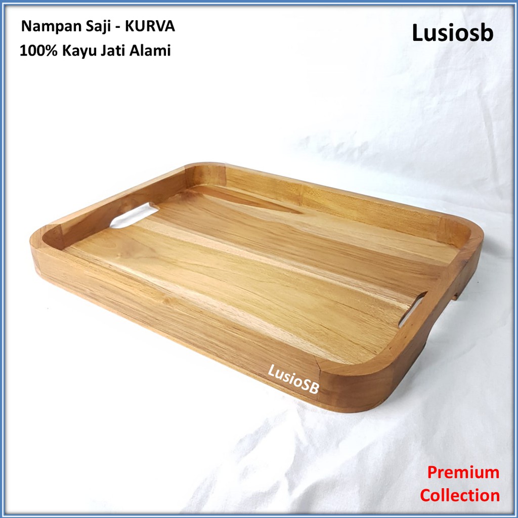 Jual LusioSB Nampan Saji KURVA / Nampan Kayu Jati / Tray Besar Kayu ...