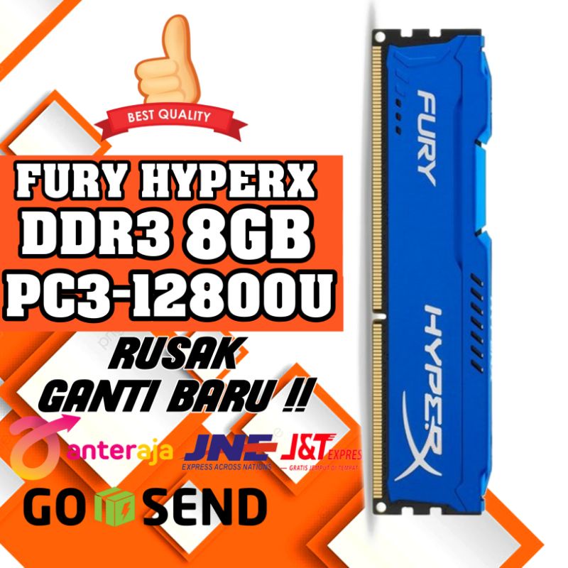 Jual RAM PC HYPERX 8GB DDR3 12800 | Shopee Indonesia