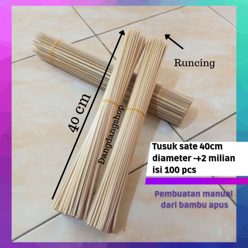 Jual DIAMETER 3 mili Tusuk sate 40cm Tusuk kentang spiral Tusuk sate ...
