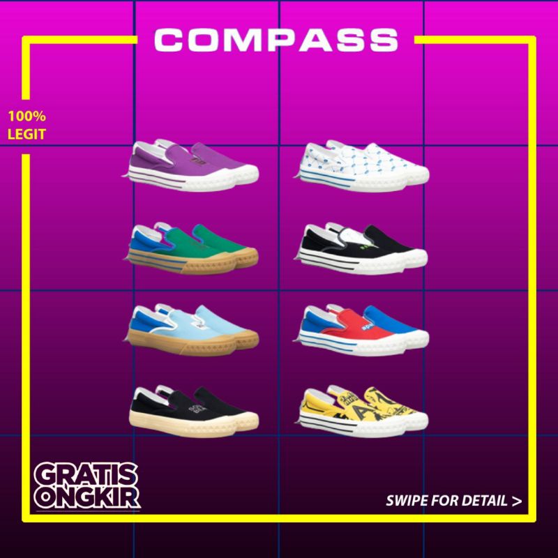 Jual [ORIGINAL] Compass X UNKL347 SLIP ON EDISI LIMITID EDITION ...