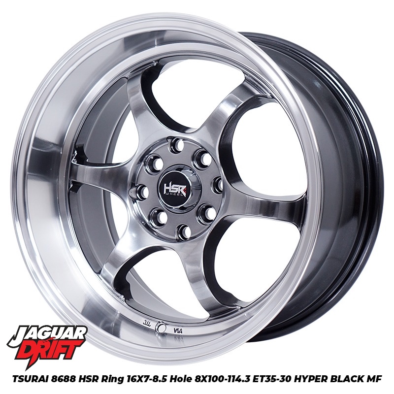 Jual VELG MOBIL HSR CELONG HSR TRUSAI RING 16 TRUSOI R16X7/8.5 H8X100/114,3 ET35/30 Hyper Black ...