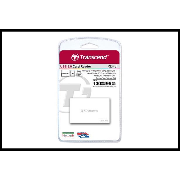 Jual Transcend Card Reader Rdf 8 Usb 3.0 - Putih | Shopee Indonesia