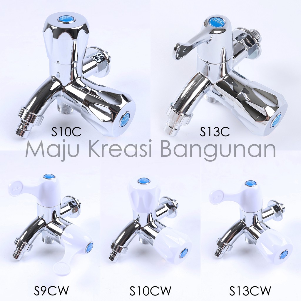 Jual Kran Cabang Shower New Soligen Keran Double PVC Chrome S10C S13C ...