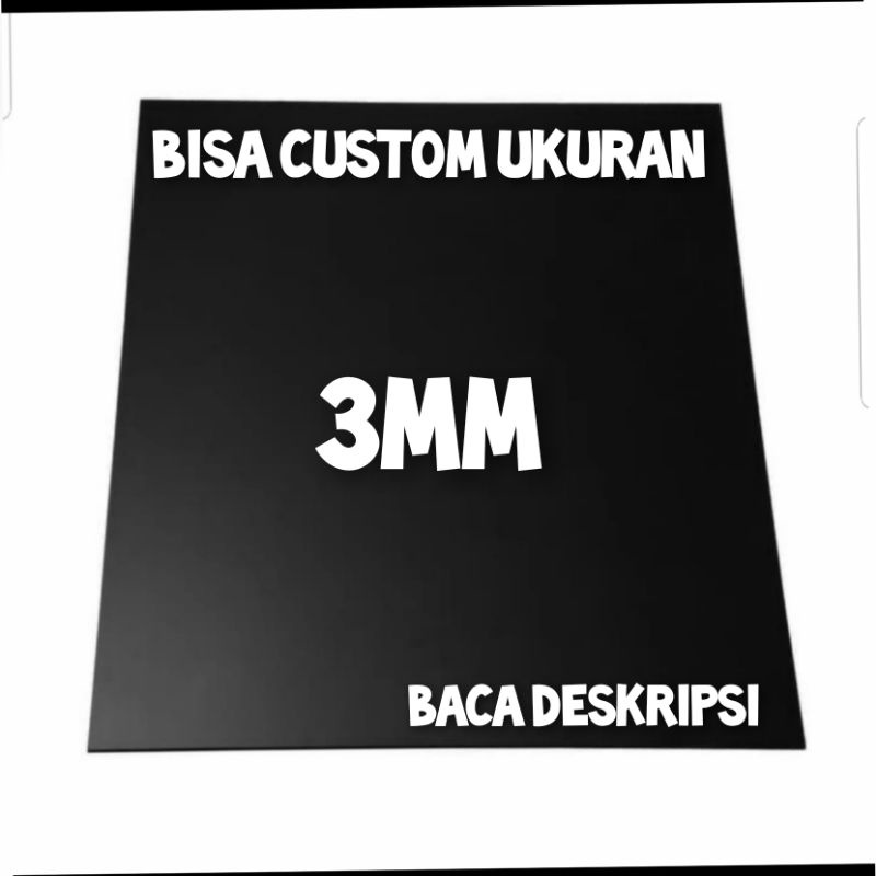 Jual ACRYLIC 3mm HITAM SOLID custom akrilik aklirik HARGA PER CM ...