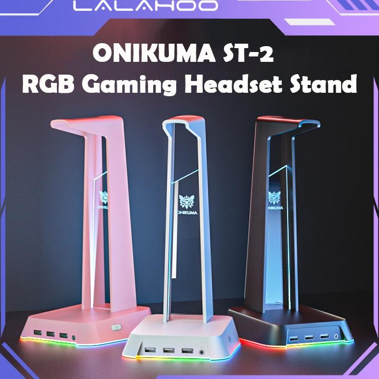 Jual ONIKUMA ST-02 RGB Gaming Headset Stand Acrylic Headphone Stand ...