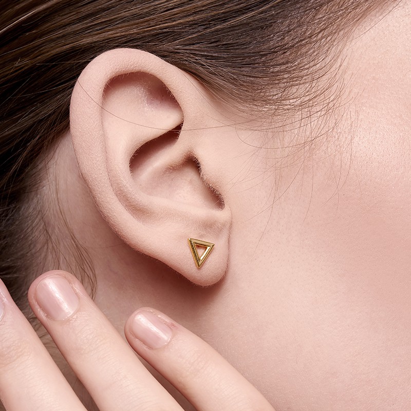 Jual Trini - Anting Studs Perak 925 Silver 18k Gold Plated Earring by ...