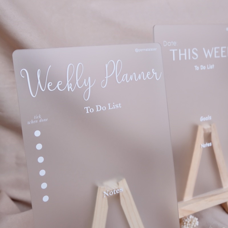 Jual Acrylic Planner | Weekly Planner To Do List | Shopee Indonesia