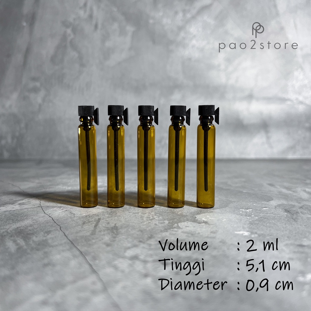 Jual Vial 2ml Botol AMBER Tester Sample Parfum Kaca model Stik ...