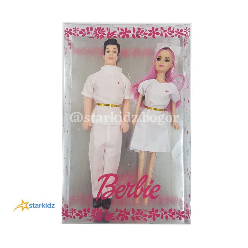 Jual Mainan boneka berbie pasangan dengan kostum dokter dan suster ...