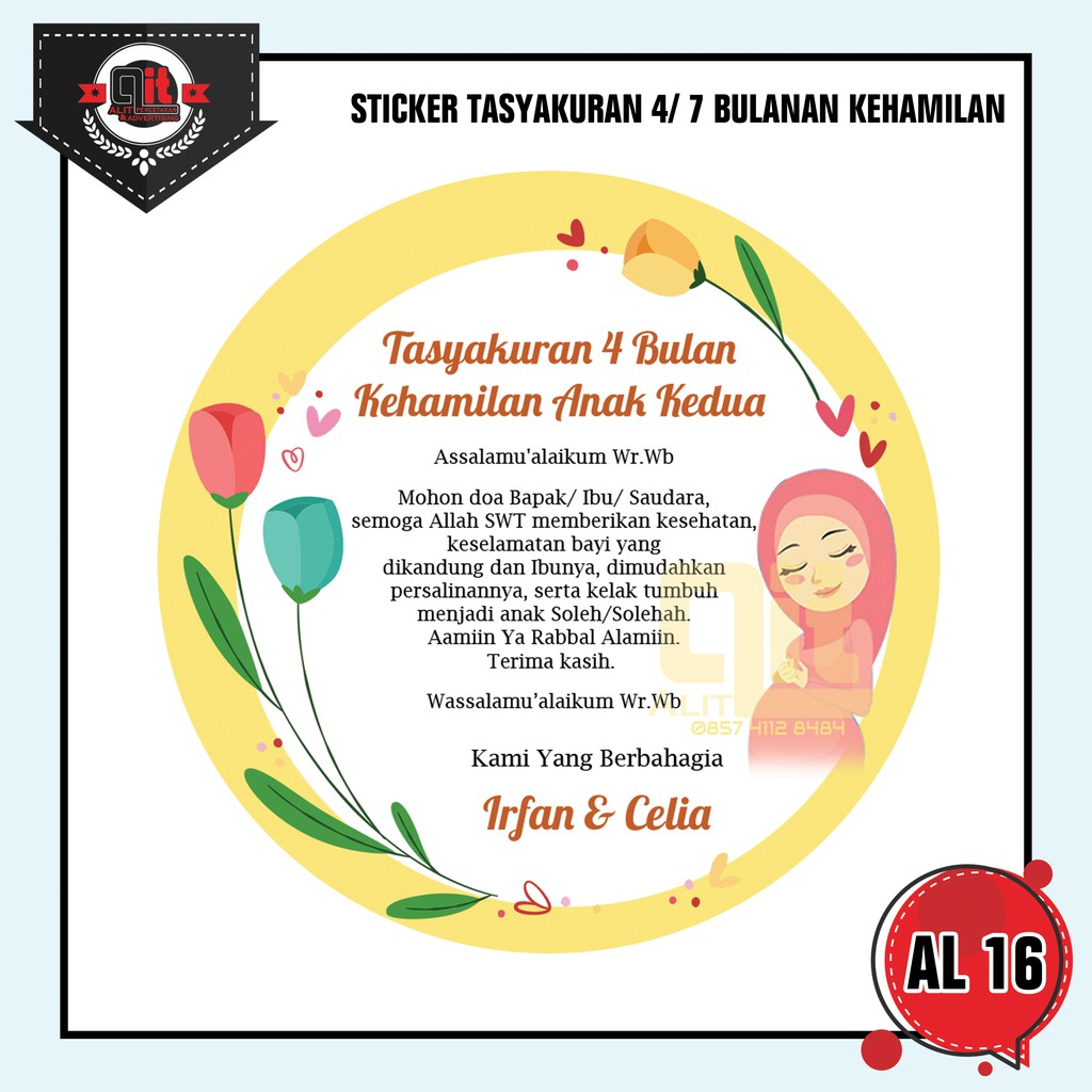 Jual STICKER TASYAKURAN 4 BULAN KEHAMILAN | Shopee Indonesia