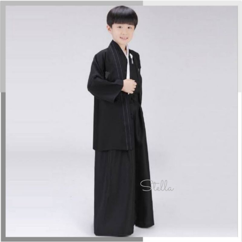 Jual Kostum Traditonal Black Japanese Kimono Hakama Samurai untuk 4 - 8 ...