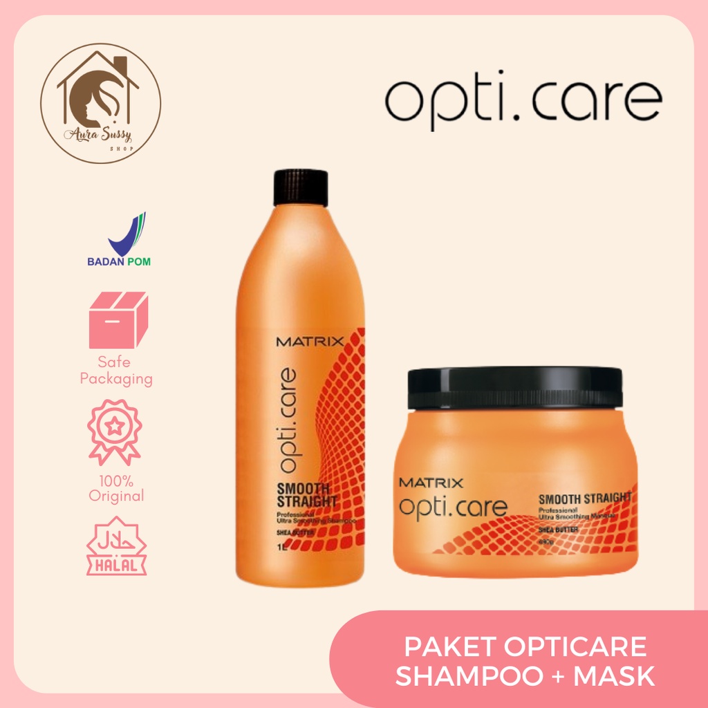 Jual Paket Matrix Opticare Smooth Shampoo 1 ltr Masker Opticare 490 gr ...