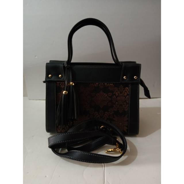 Jual Tas songket khas palembang hitam tembaga | Shopee Indonesia