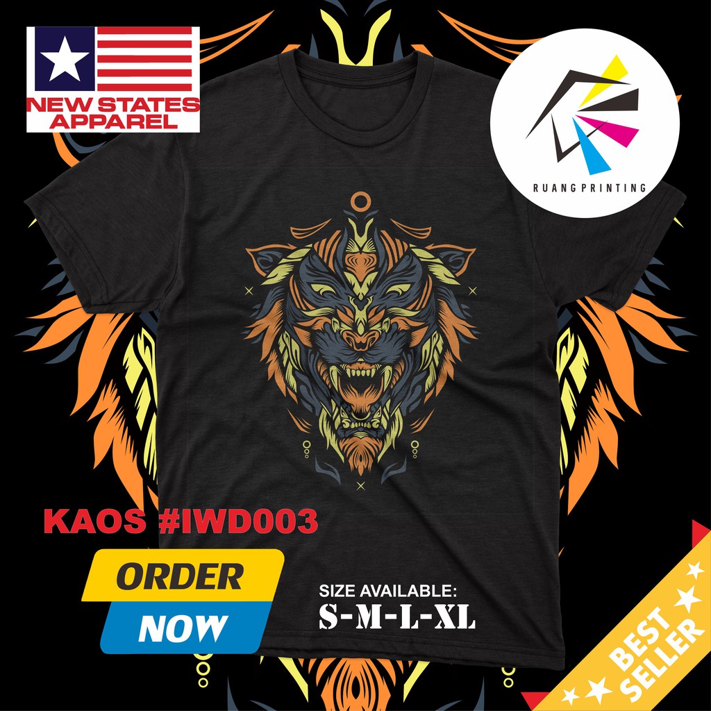Jual Kaos Hitam NSA SOFT TEE 3600 Sablon DIGITAL FULL COLOR Kaos Sablon DTG S M L XL XXL #IWD003 ...