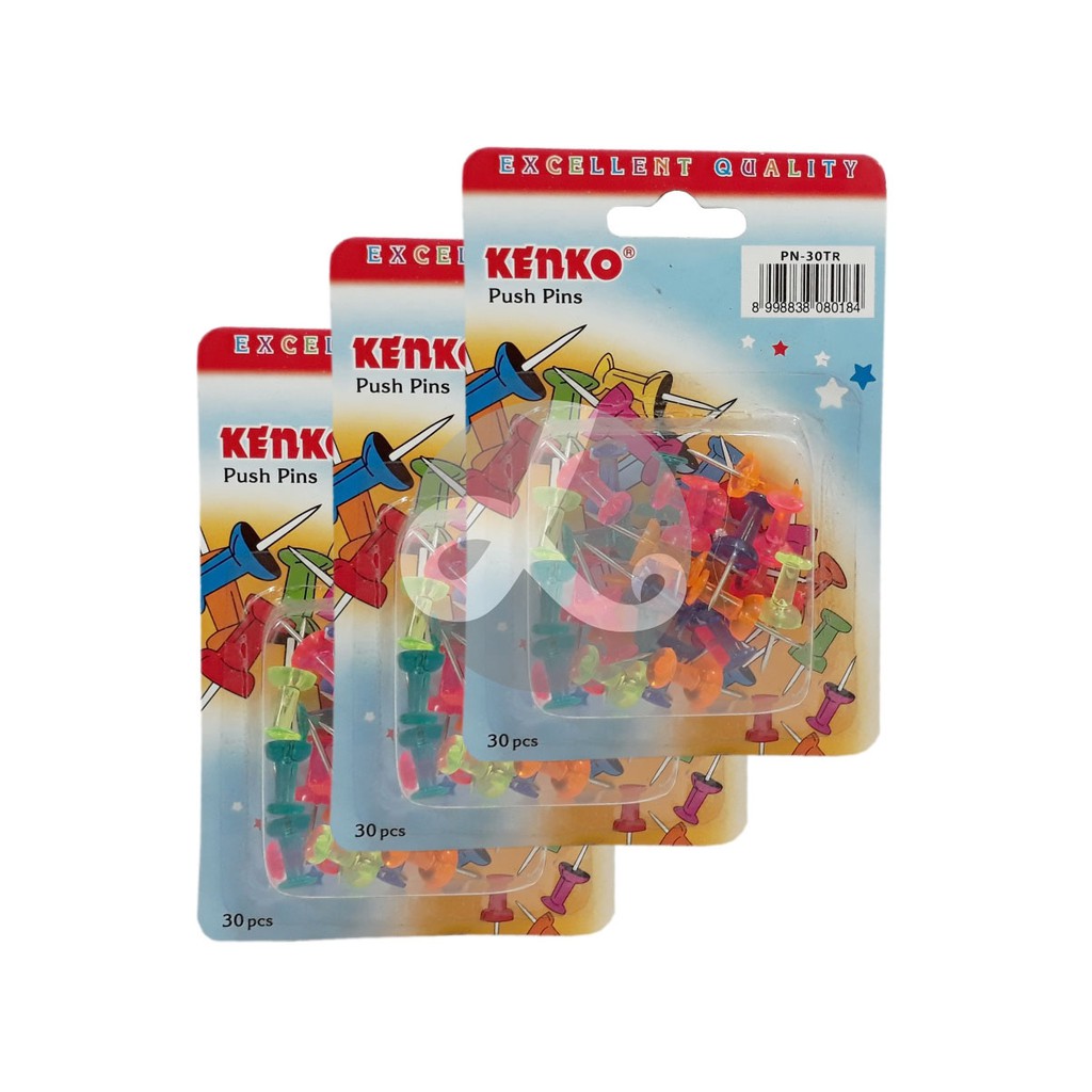 Jual Paku Pin Warna Kenko isi 30 pcs Push Pin | Shopee Indonesia