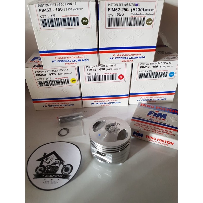 Jual PISTON KIT FIM52 BEAT VARIO 53,5 54 54,5 55 SCOOPY PIN 13 FIM 52 ...