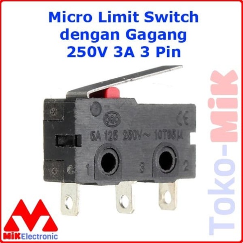 Jual Harga Turun MICRO LIMIT SWITCH DENGAN GAGANG 250V 3A NO NC SPDT 3 PIN part MIK | Shopee ...