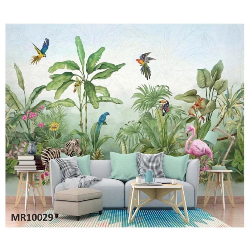 Jual Wallpaper Photowall Mural Dinding Motif Burung Tropical | Shopee ...