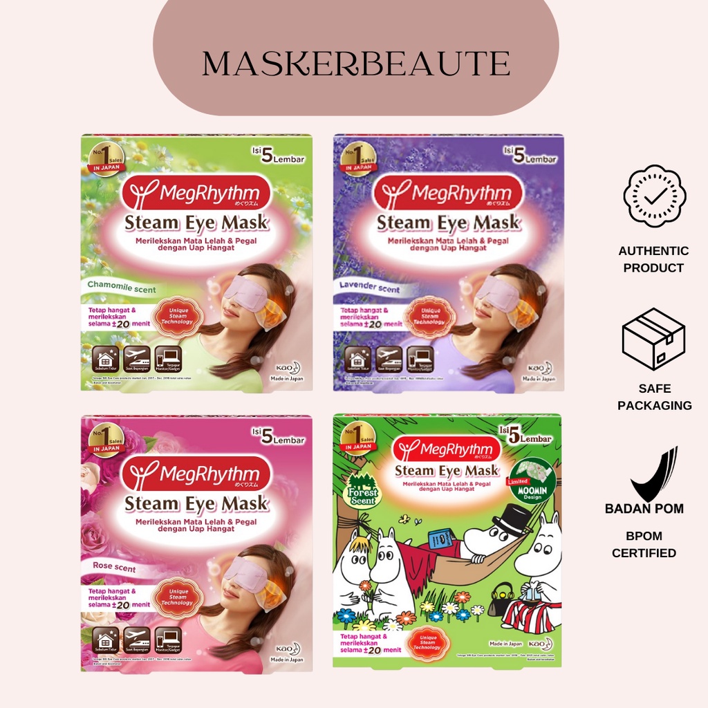 Jual (BPOM) MegRhythm Masker Mata Steam Eye Mask Rose Lavender ...