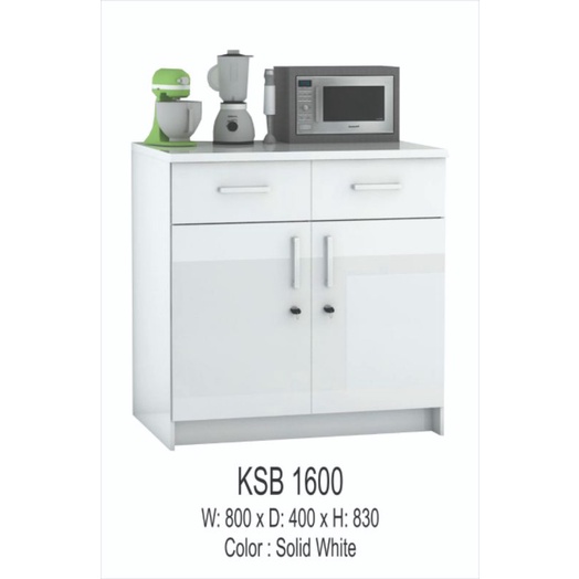 Jual Buffet kitchen set lemari dapur bawah 2 pintu putih Wakanda ...