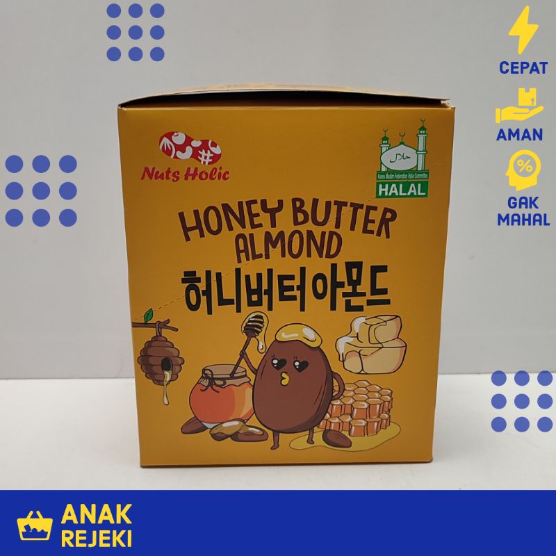 Jual NutsHolic Honey Butter Almond 1Box (8pcsx30gr)- Nuts Holic Korea ...