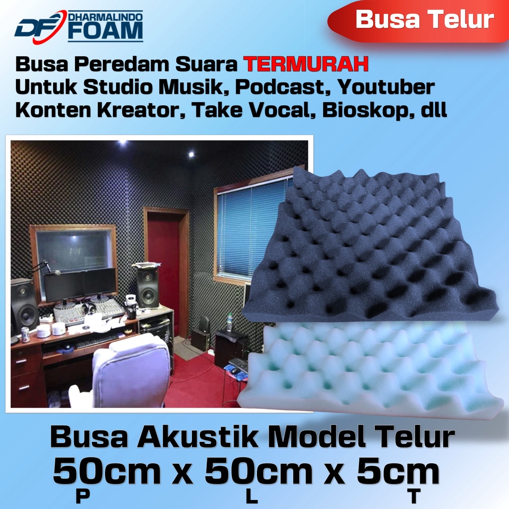 Jual Busa Telur Peredam Suara 50cm x 50cm x 5cm, Peredam Suara Model ...