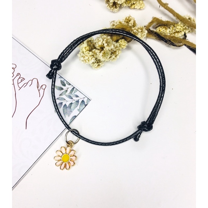 Jual Gelang Wanita Sunflower Bunga Daisy matahari tali kulit korea ...