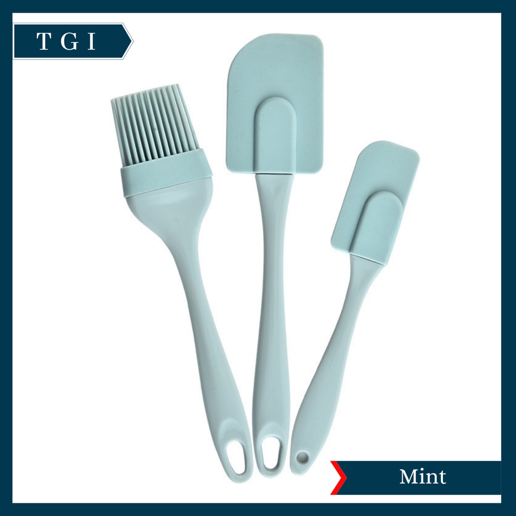 Jual TGI - [3 PCS] SPATULA SILICON SET SCRAPER KUAS KUE | SPATULA SET ...