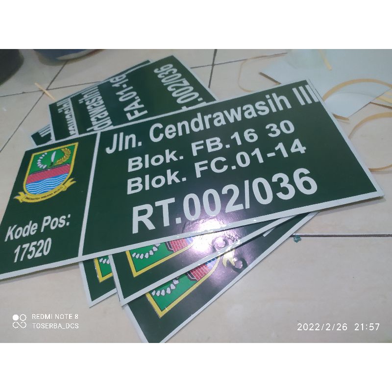 Jual PAPAN NAMA JALAN MURAH BAHAN STIKER VINYL BEBAS CUSTOM | Shopee ...