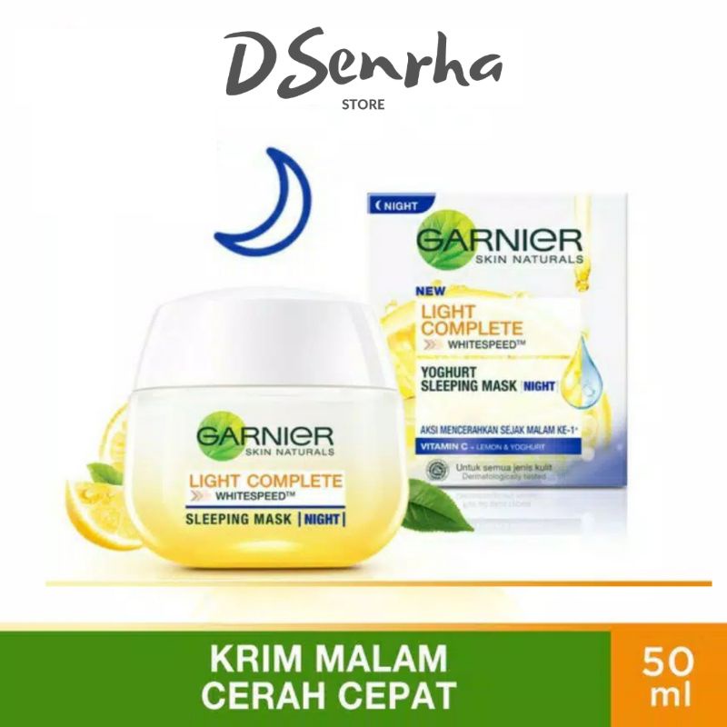 Jual Garnier Bright Complete Yoghurt Sleeping Mask Night Cream 50ml ...