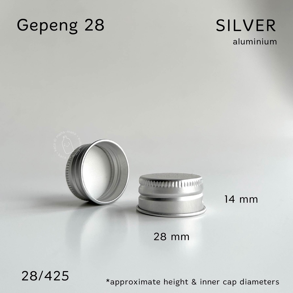 Jual Tutup Botol Kaca Ulir 28 mm Aluminium Cap - Botol Gepeng | Shopee ...
