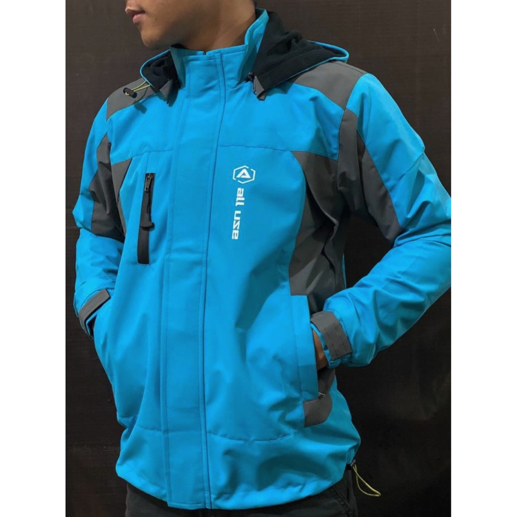 Jual Jaket Gunung All Use Original Windproof & Waterproof biru langit ...