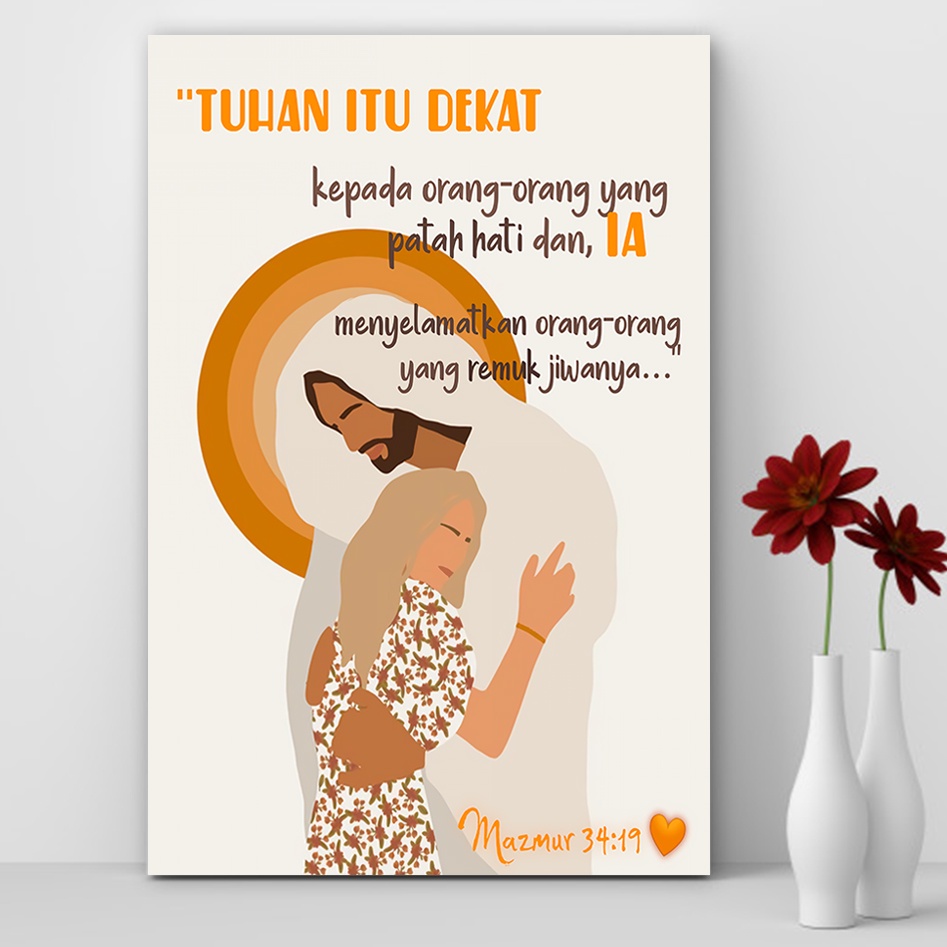 Jual poster kayu kata bijak kutipan ayat alkitab mazmur 34 : 19 wall ...