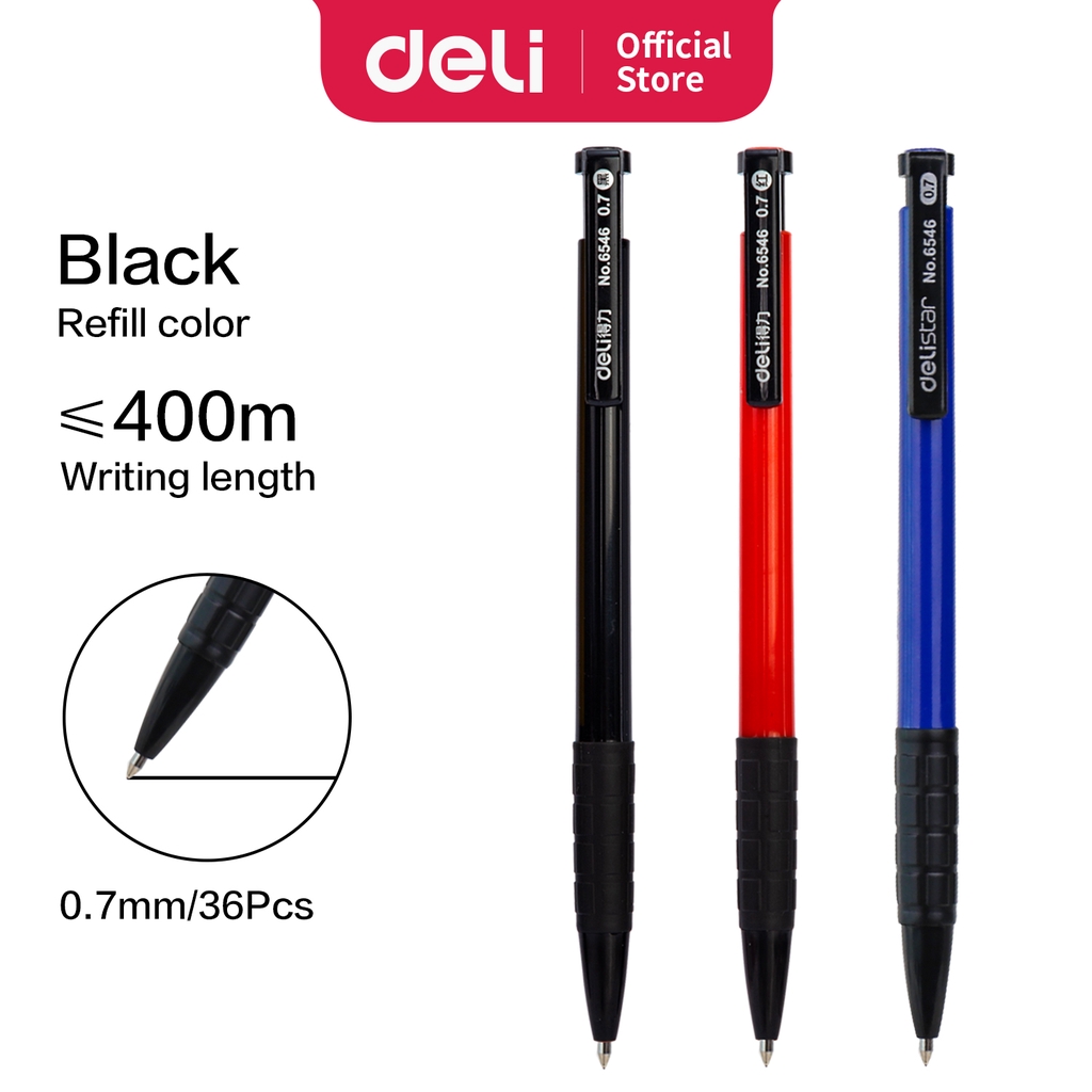 Jual Deli pulpen 1 pc 3 warna retractable isi tinta tebal 6546 | Shopee ...