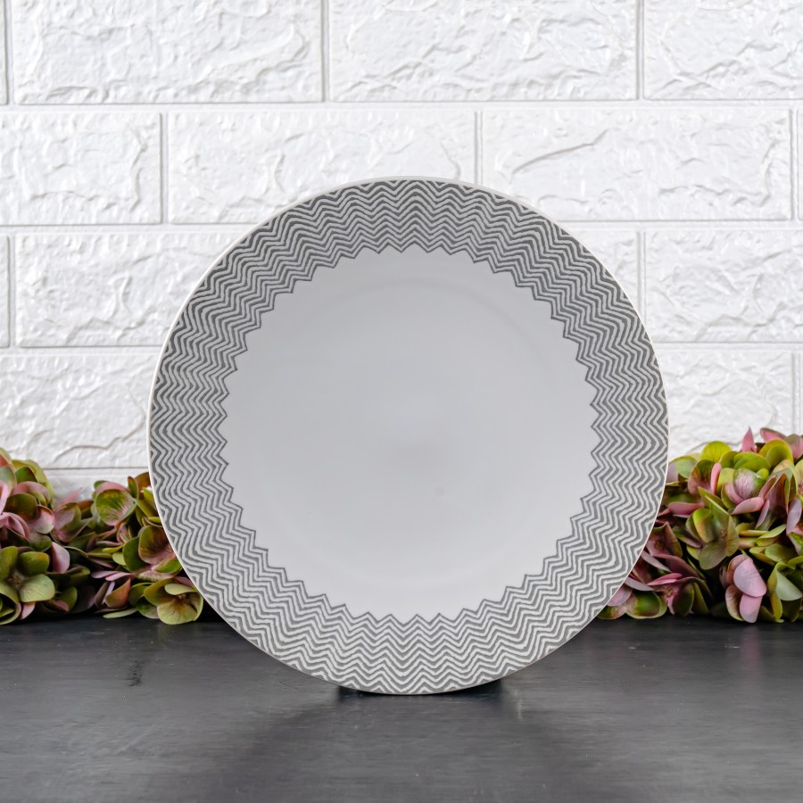 Jual Piring Keramik - Dinner Plate Keramik Piring Makan - Zig Zag Blue ...