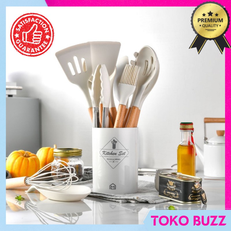 Jual SPATULA SILICONE Set 17 Pcs / SUTIL Silikon Alat Masak UTENSIL ...