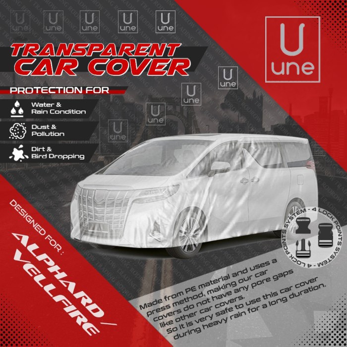 Jual Cover Mobil Alphard Vellfire Plastik Transparan PE Waterproof ...