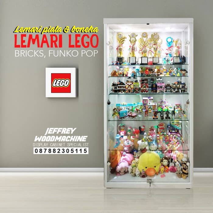 Jual Lemari pajang kaca koleksi anak lego piala boneka | Shopee Indonesia