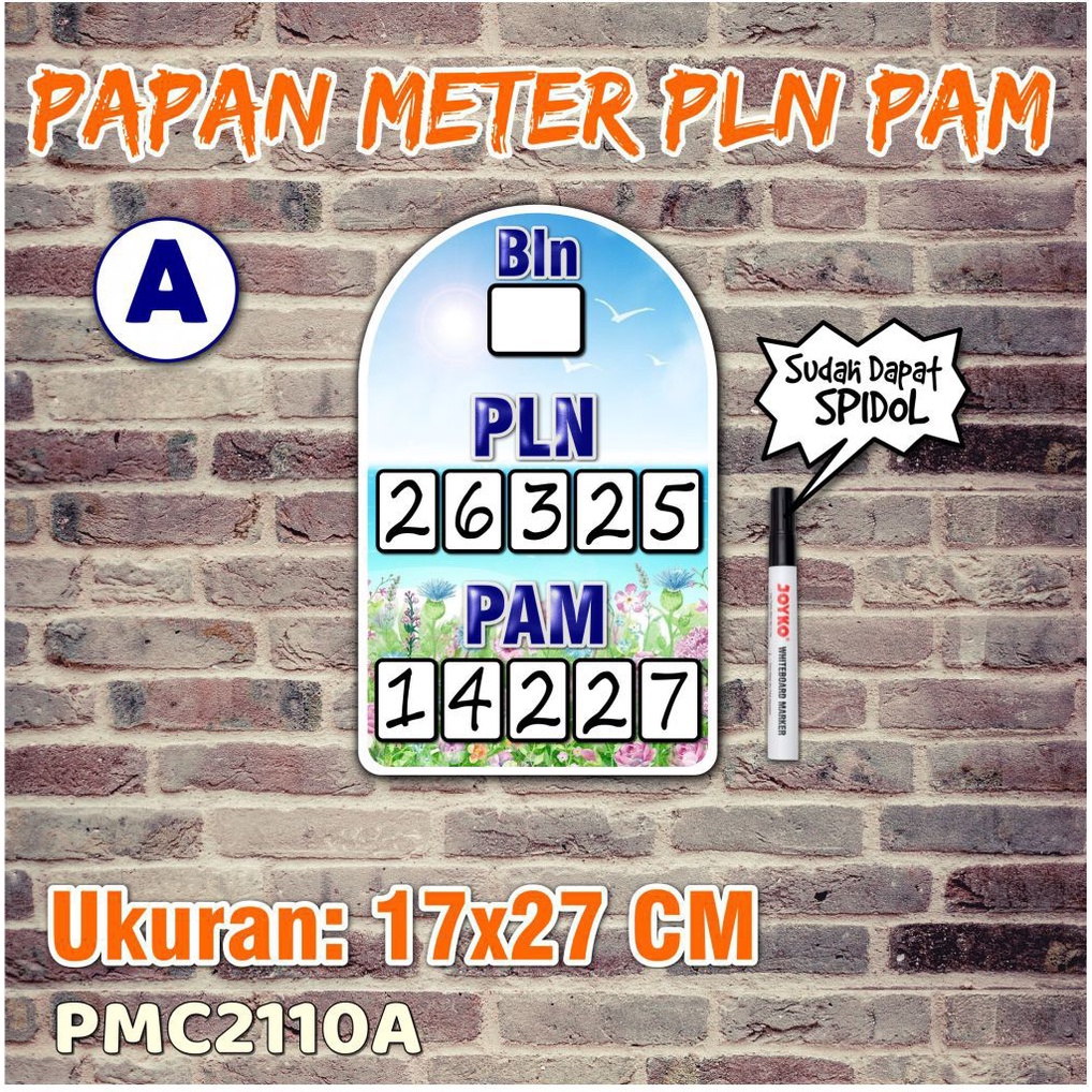 Jual MY Papan Meter PAM PLN Listrik bahan PVC gantung/tempel aneka ...