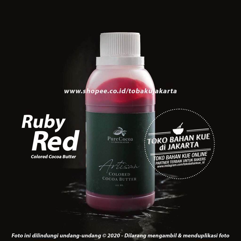 Jual Chocolate Coloring RED Pure Cocoa Artisan Cocoa Butter Pewarna ...