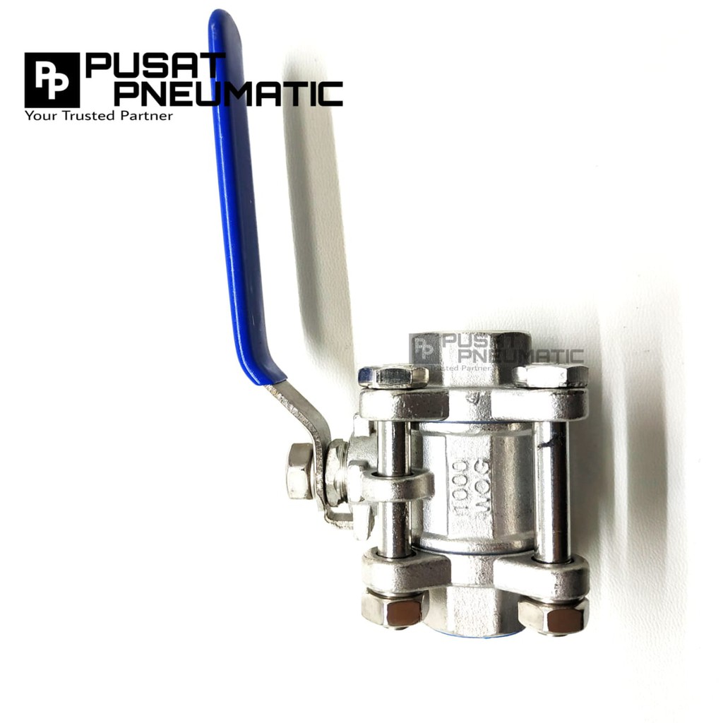 Jual Stop kran Ball valve Sankyo Stainless 1/4" ss 316 3pc Body | Shopee Indonesia