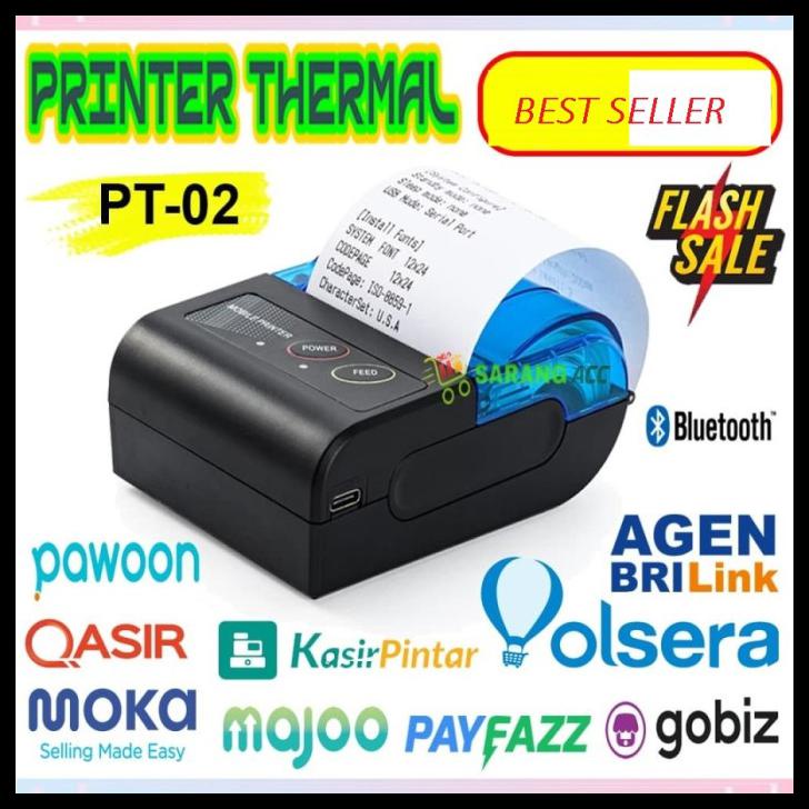 Jual Paket Printer Thermal Bluetooth Pt02 + 10 Roll Kertas | Shopee Indonesia